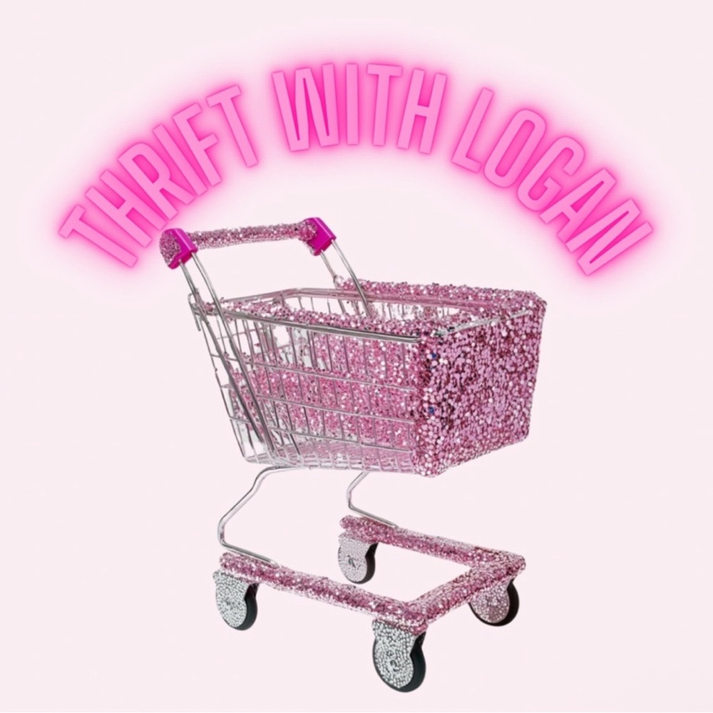 Pink Glitter Shopping Cart Decor - Gem